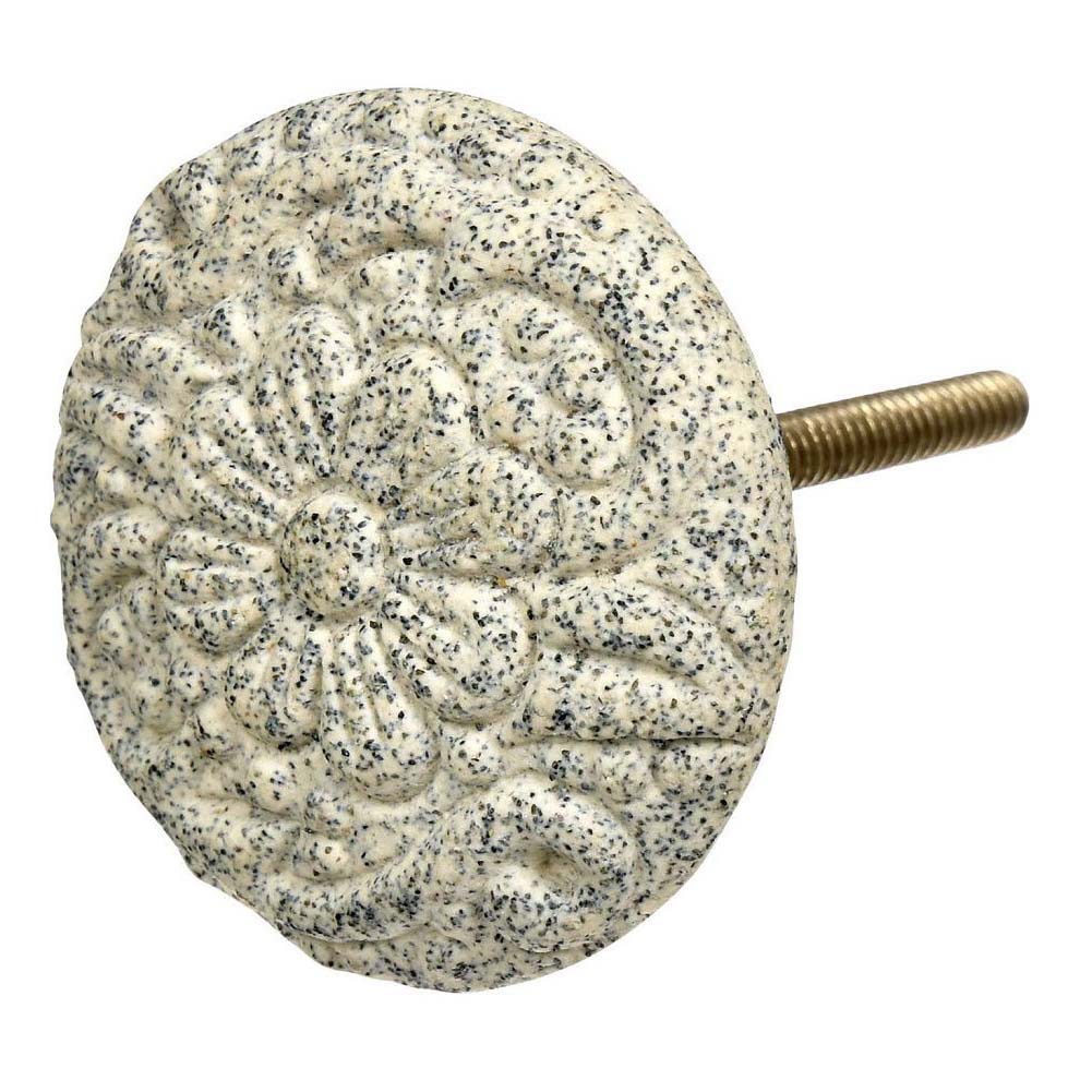 Ручка для мебели Blumen haus Каменный цветок керамика белая матовая 4,5 см