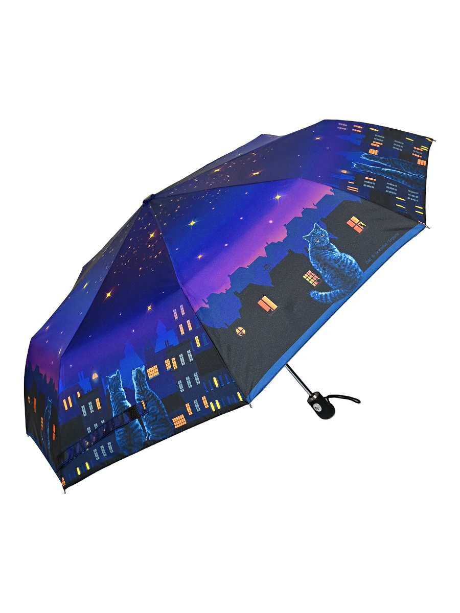Зонт женский ZEST 83725 сине-чёрный