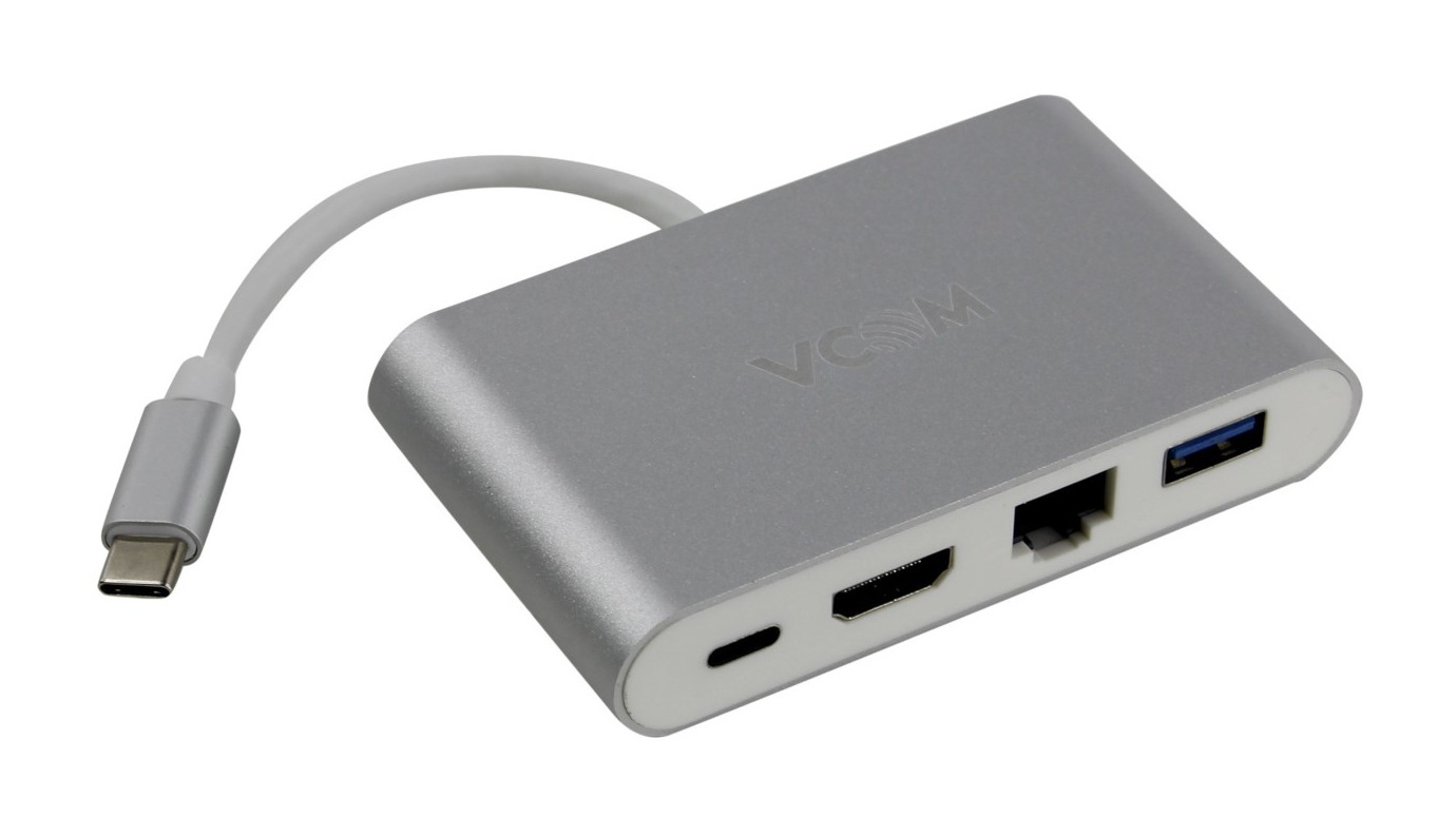 Док-станция Vcom USB 3.1 Type-C M - HDMI / USB 3.0 / RJ45 / PD CU455