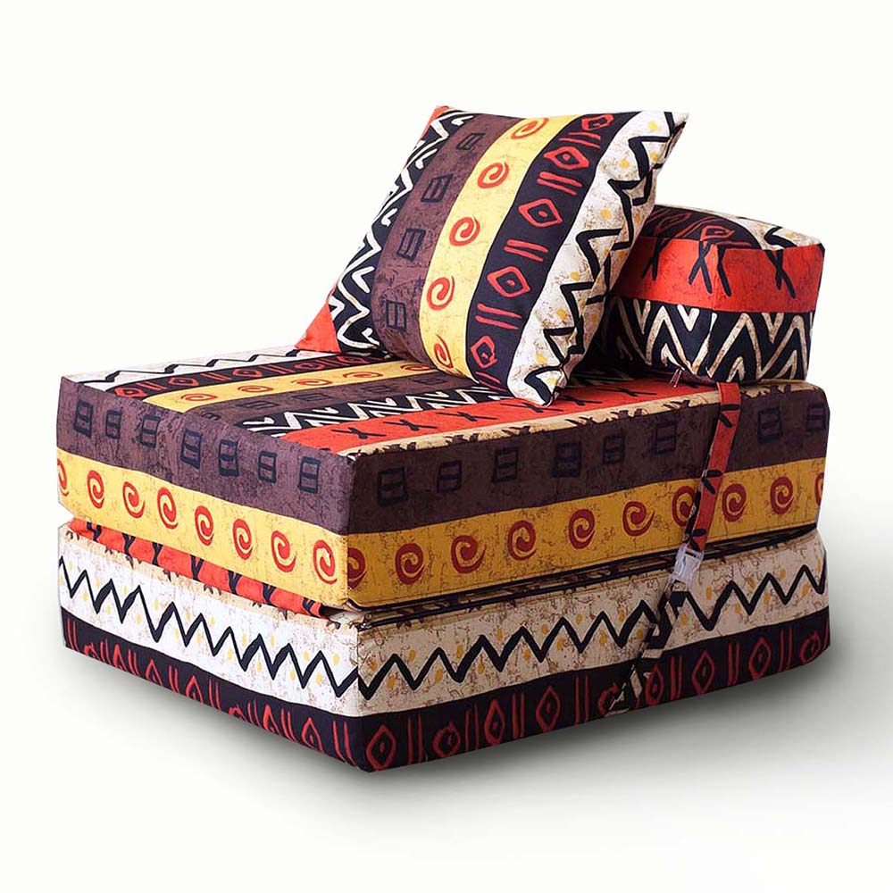 Бескаркасное кресло кровать, жаккард, африка