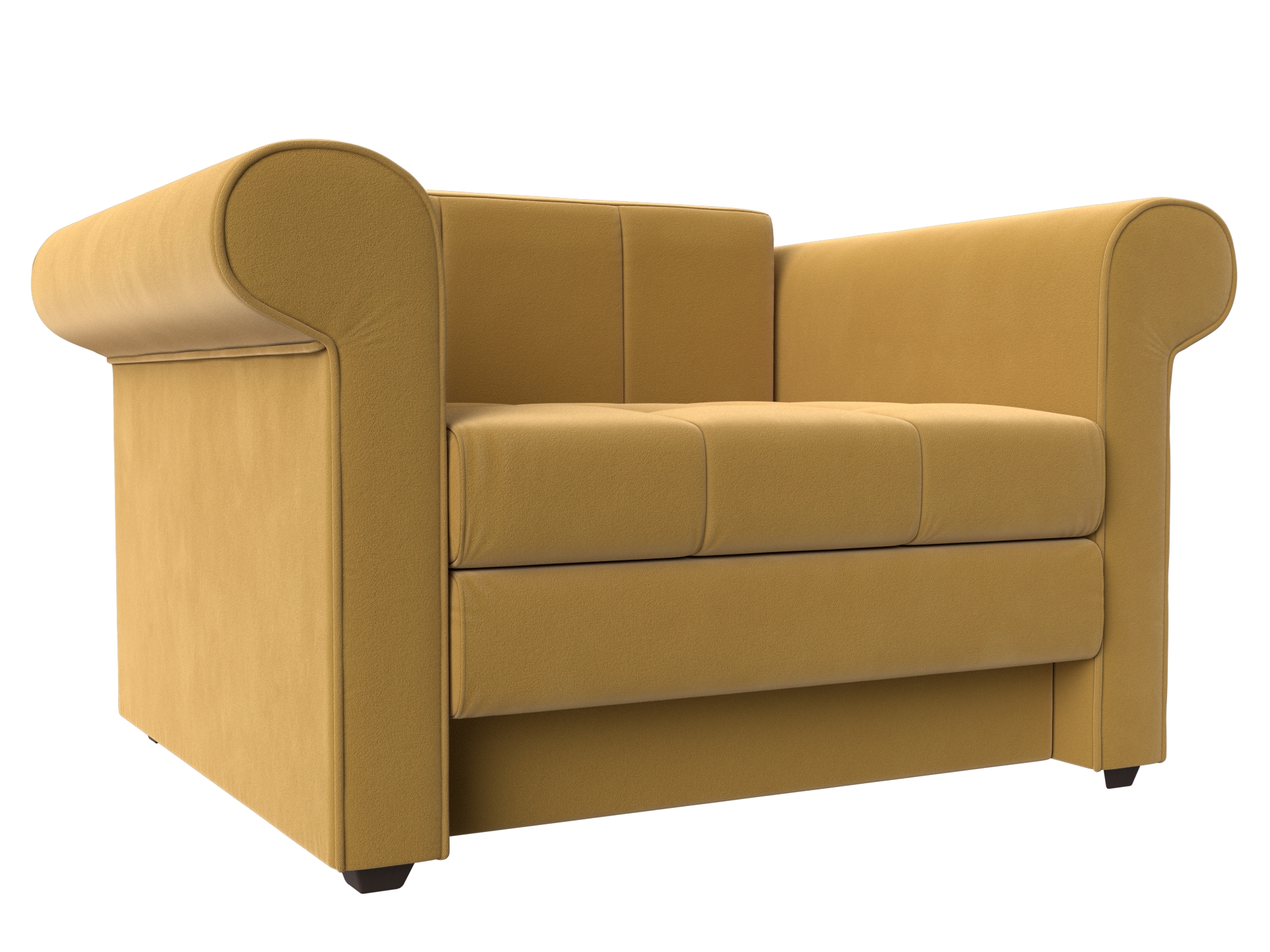 Кресло-кровать Берли микровельвет желтый