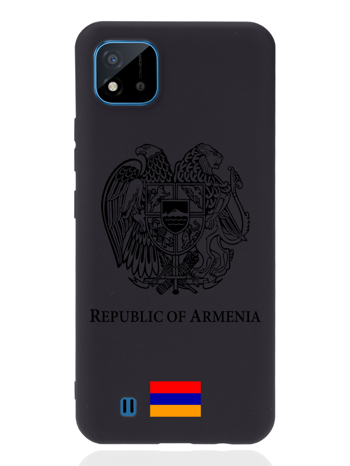 Чехол SignumCase для realme C11 (2021) Золотой Герб Армении черный