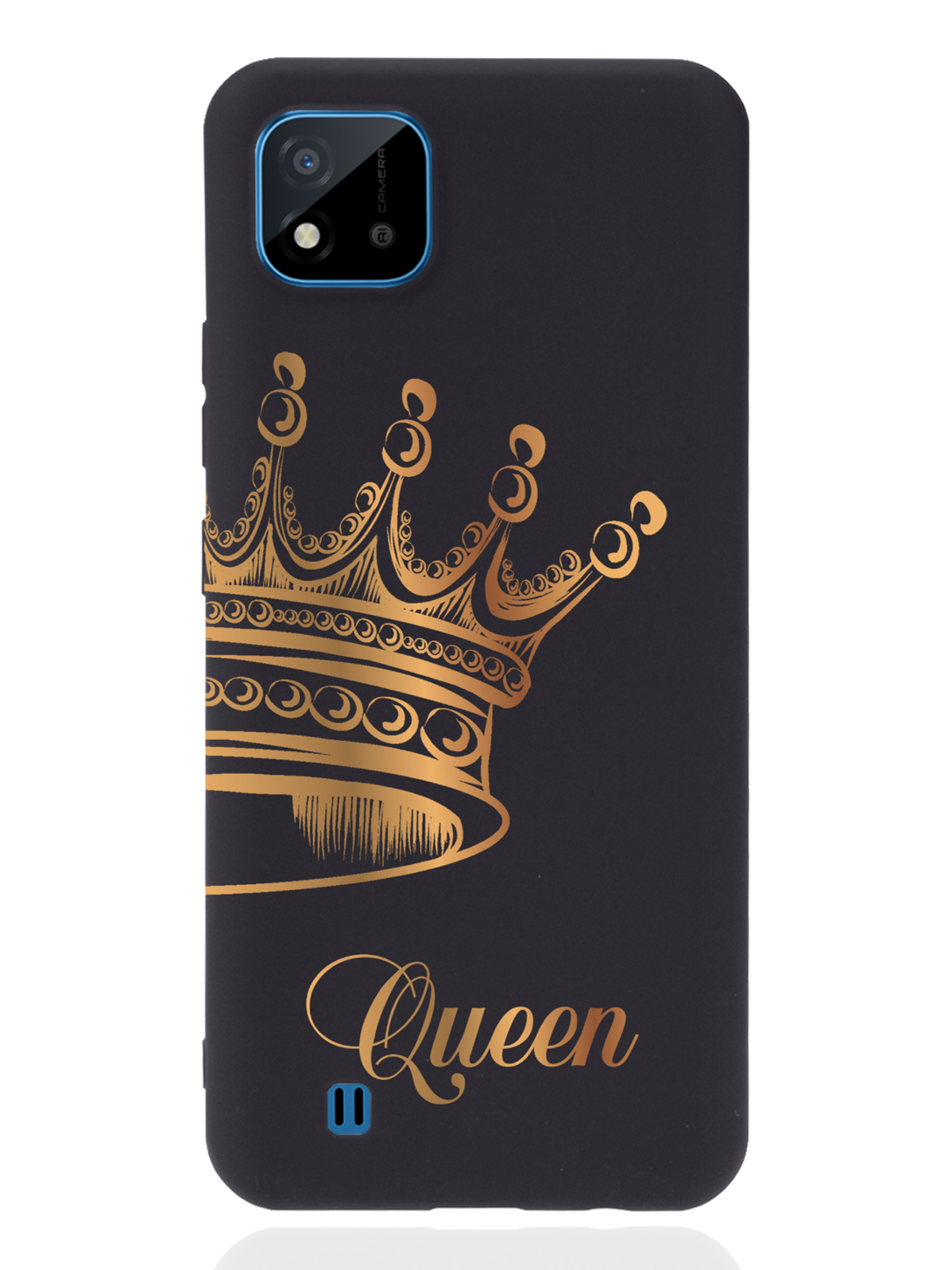 Чехол MustHaveCase для realme C11 (2021) Парный чехол корона Queen черный