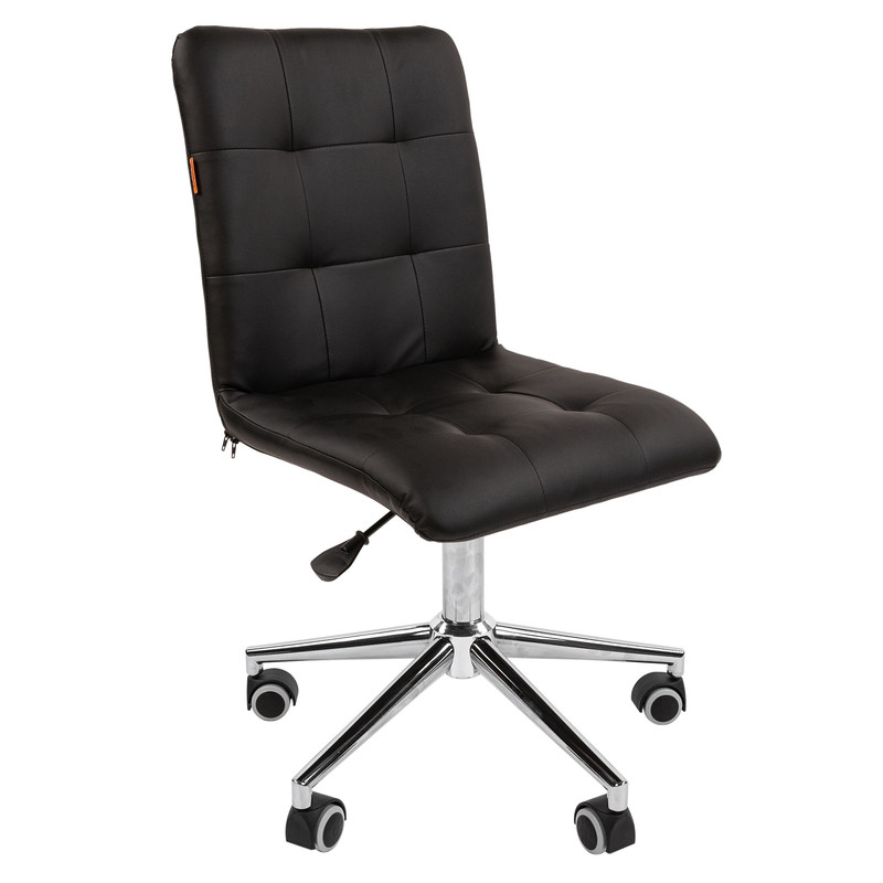 Компьютерное кресло Chairman 030 хром, без подлокотников, экокожа черный