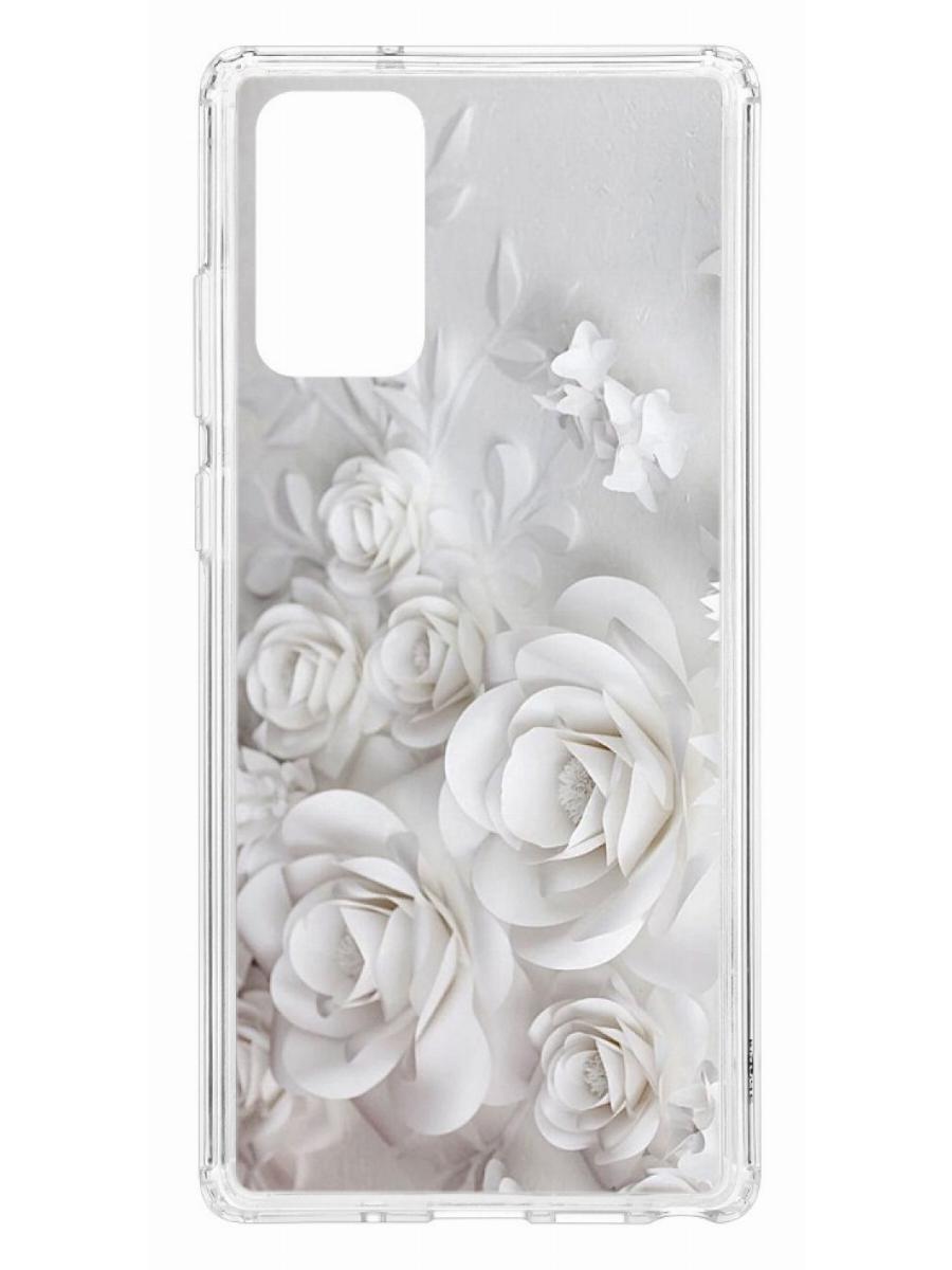 Чехол на Samsung Galaxy Note 20 Kruche Print White roses