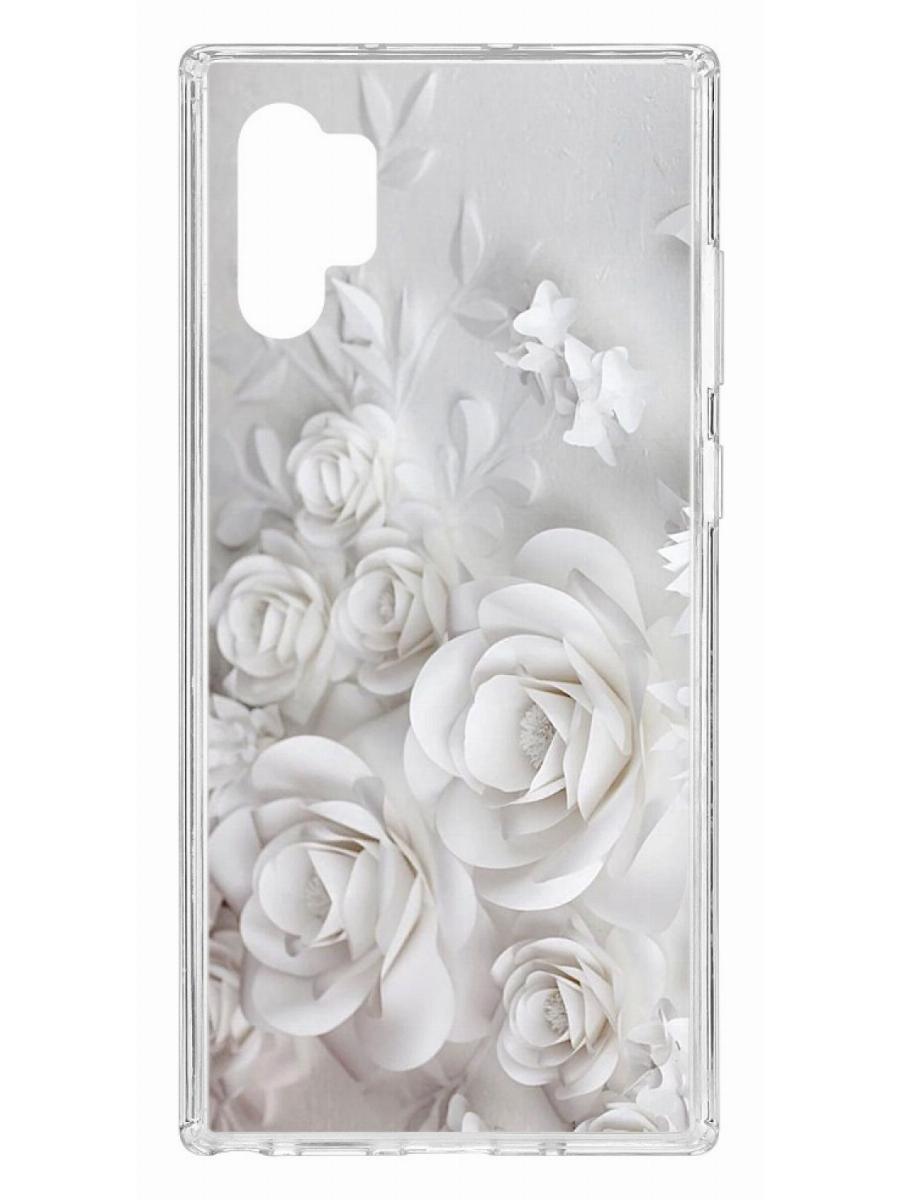 Чехол на Samsung Galaxy Note 10+ Kruche Print White roses