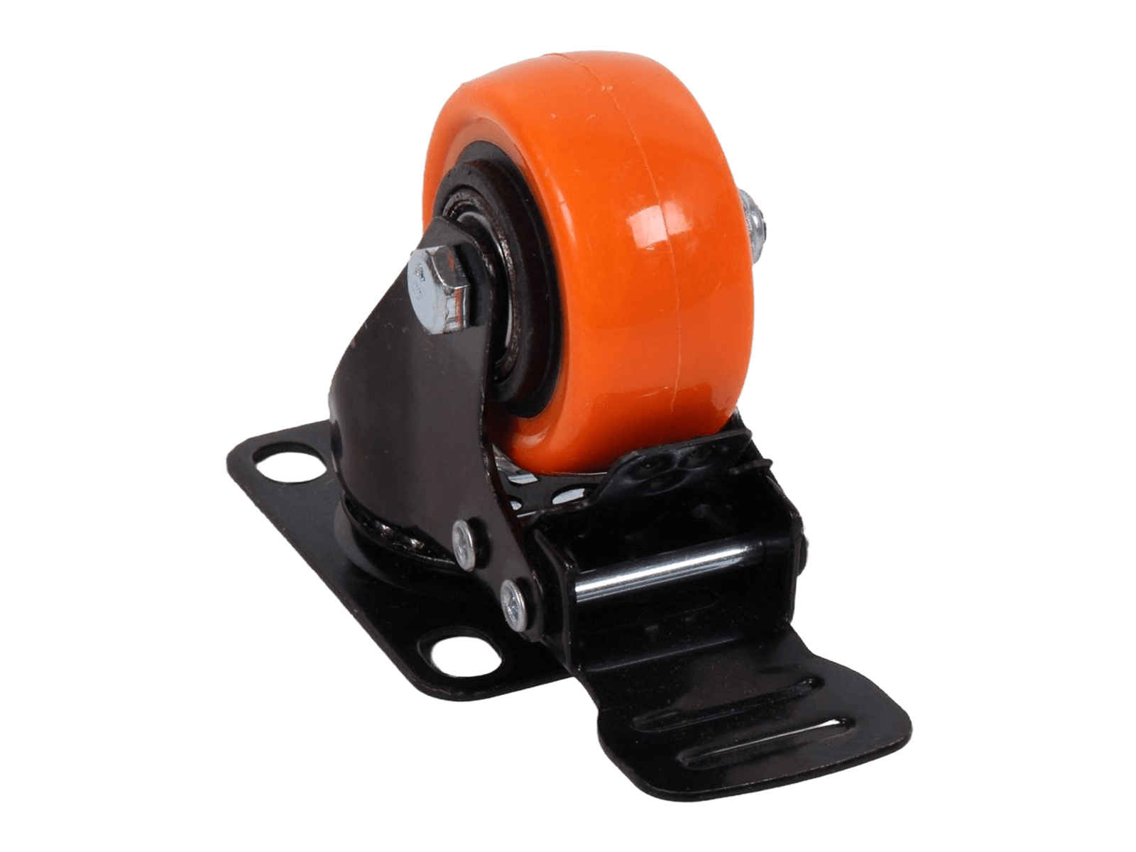 Колесо XAL-KOT-050 оранжевая резина 50мм с тормозом