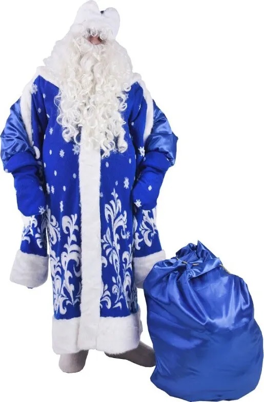 Костюм карнавальный мужской Дед Мороз Karnavalkino Боярский синий 52-56 RU