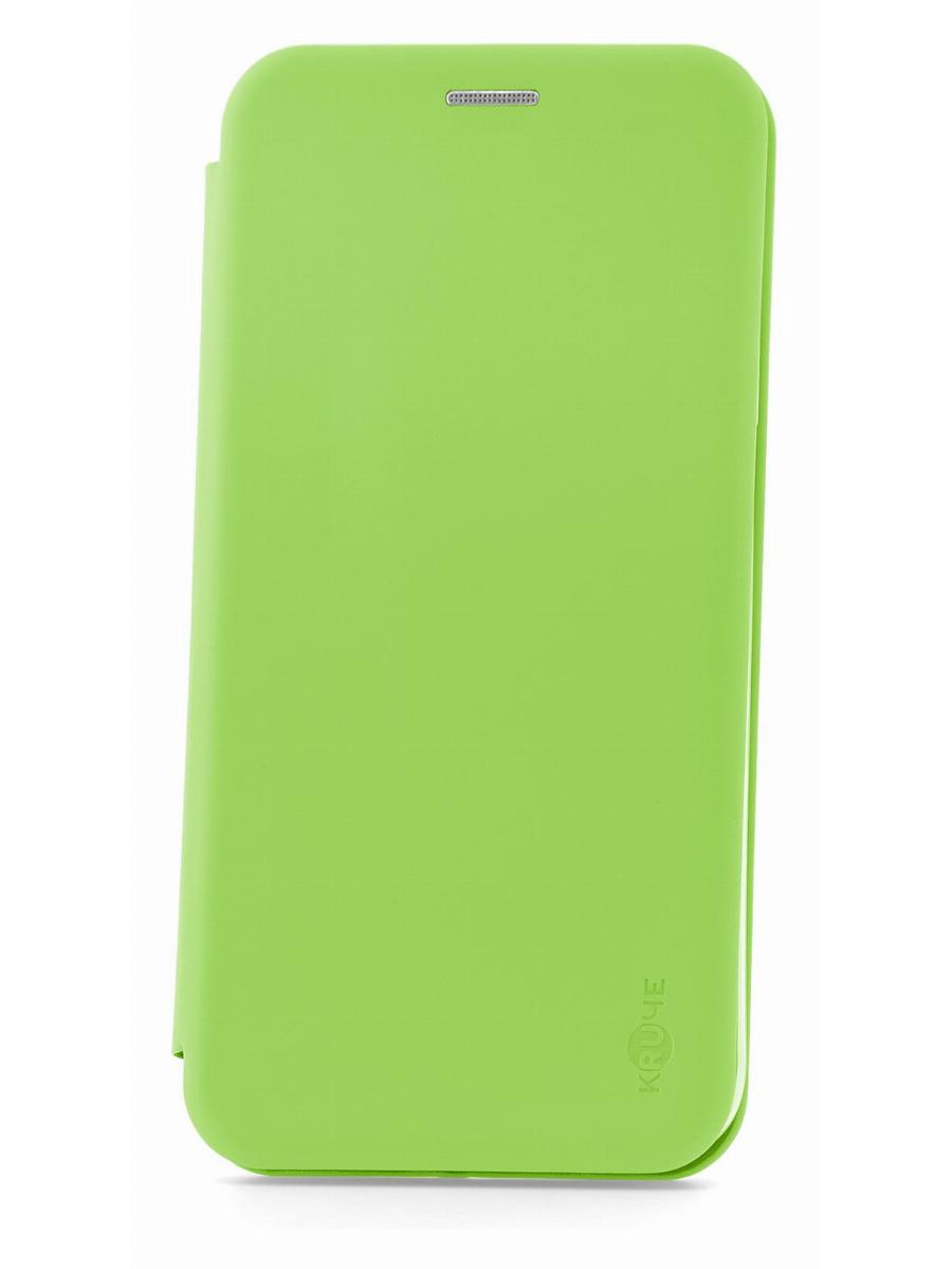 Чехол на Xiaomi Redmi 8A Kruche Open Book-2 зеленый,книжка с карманом для карт, с магнитом