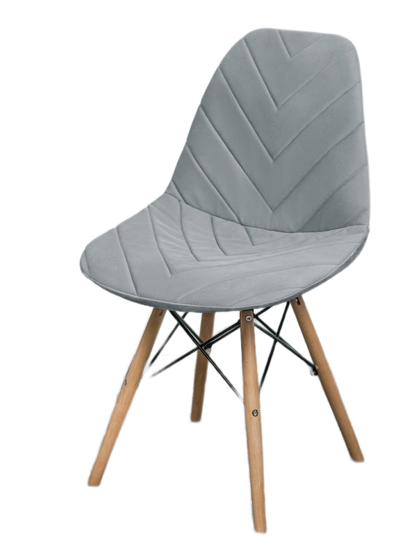 Чехол на стул Eames DSW из микровелюра CHIEDOCOVER, 40х46, елка, светло-серый