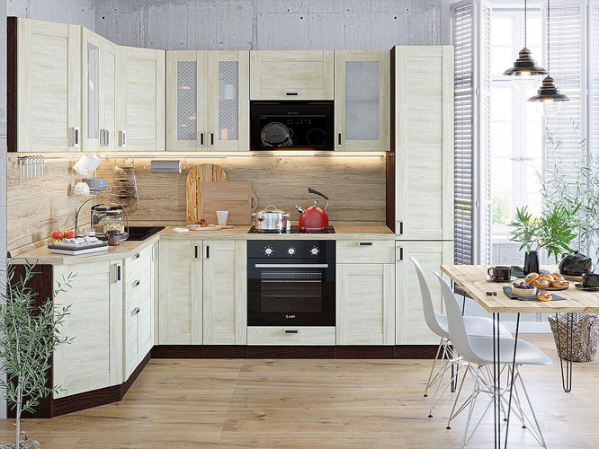 Кухонный гарнитур Vivat Лофт-04 Nordic Oak угловая без столешницы