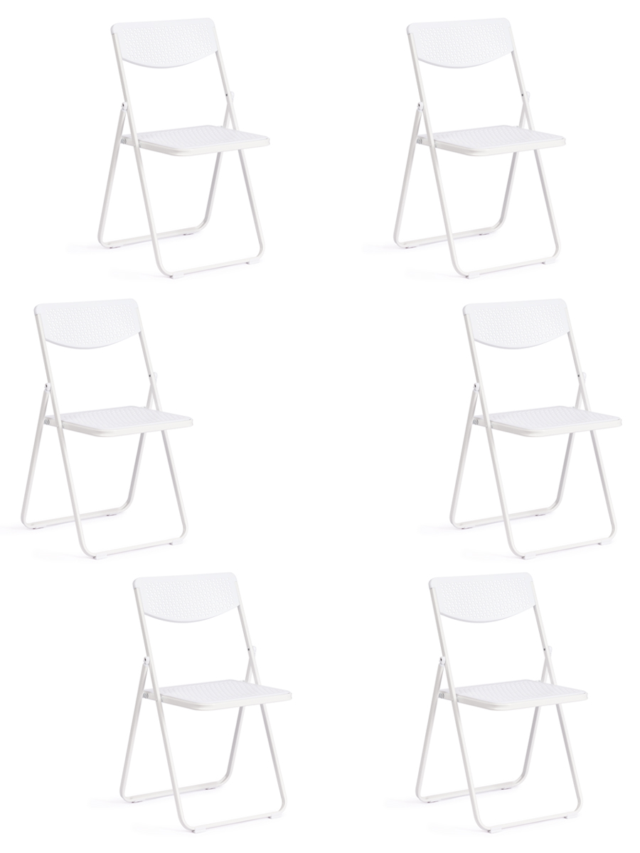 Комплект стульев TetChair FOLDER , складной, пластик, белый, 6 шт.