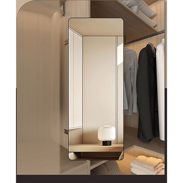 Зеркало выдвижное в шкаф на рельсах Клик Мебель, 90х35 см, белое