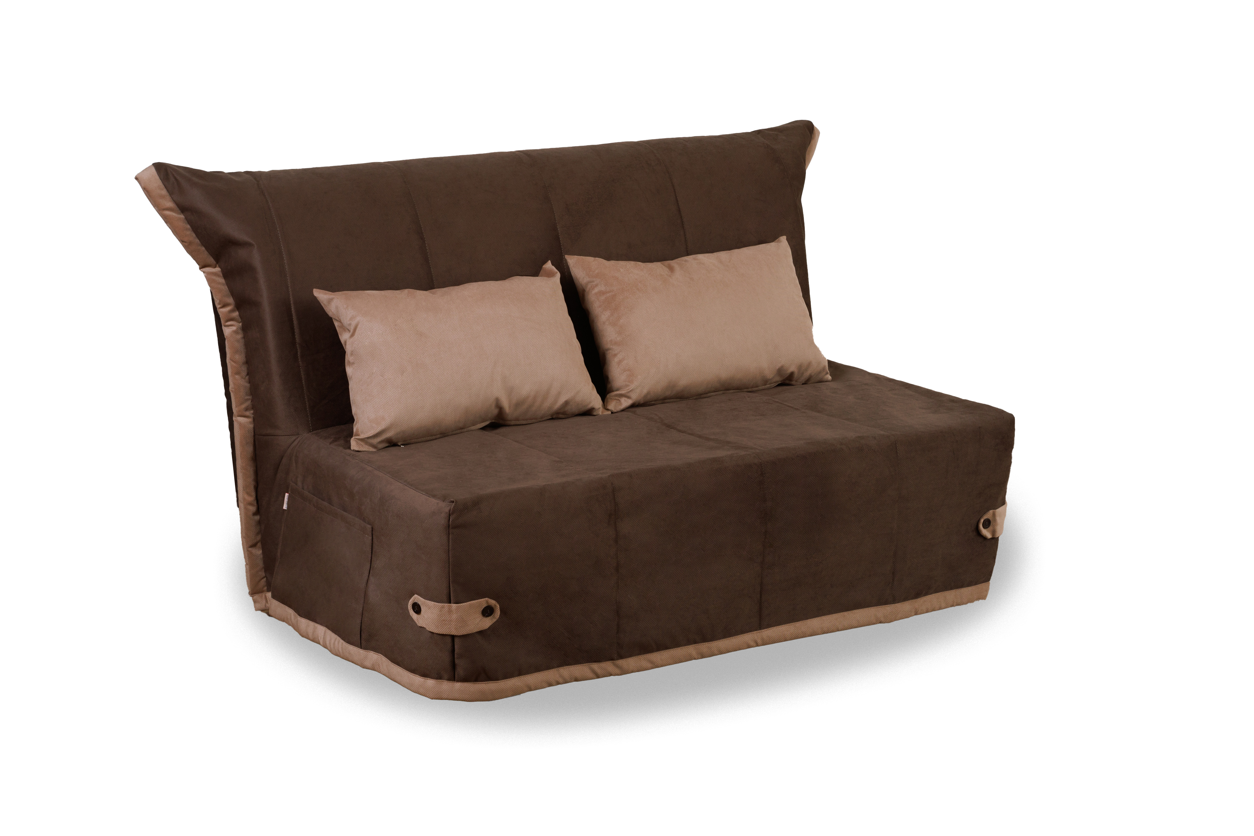 Диван-кровать Союз Мебель 120 см, коричневый текстильный двухместный