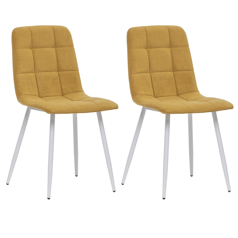Комплект стульев 2 шт. Leset Скай, белый/ultra mustard горчичный