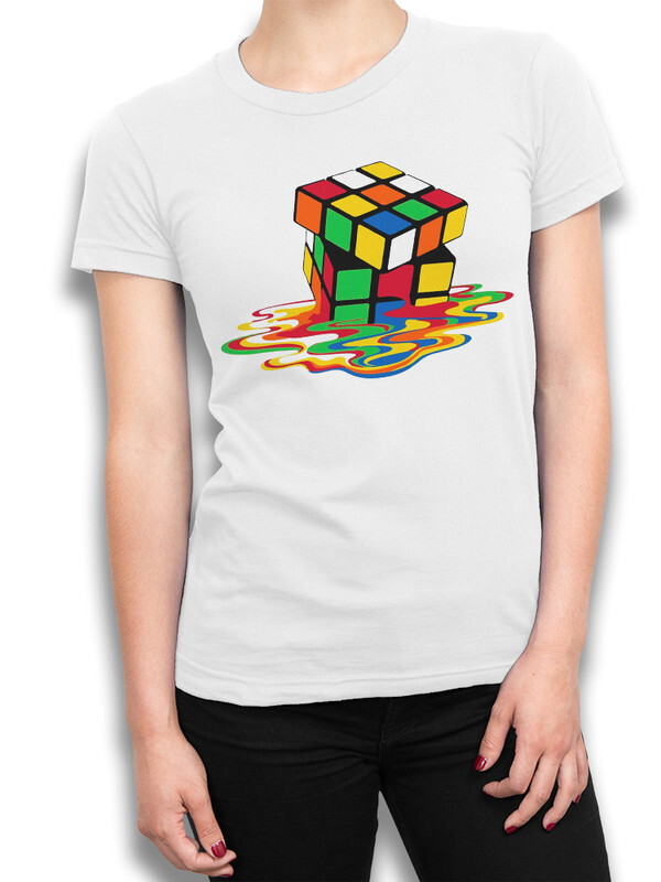 Футболка женская DreamShirts Studio Кубик Рубика 634-cube-1 белая XL