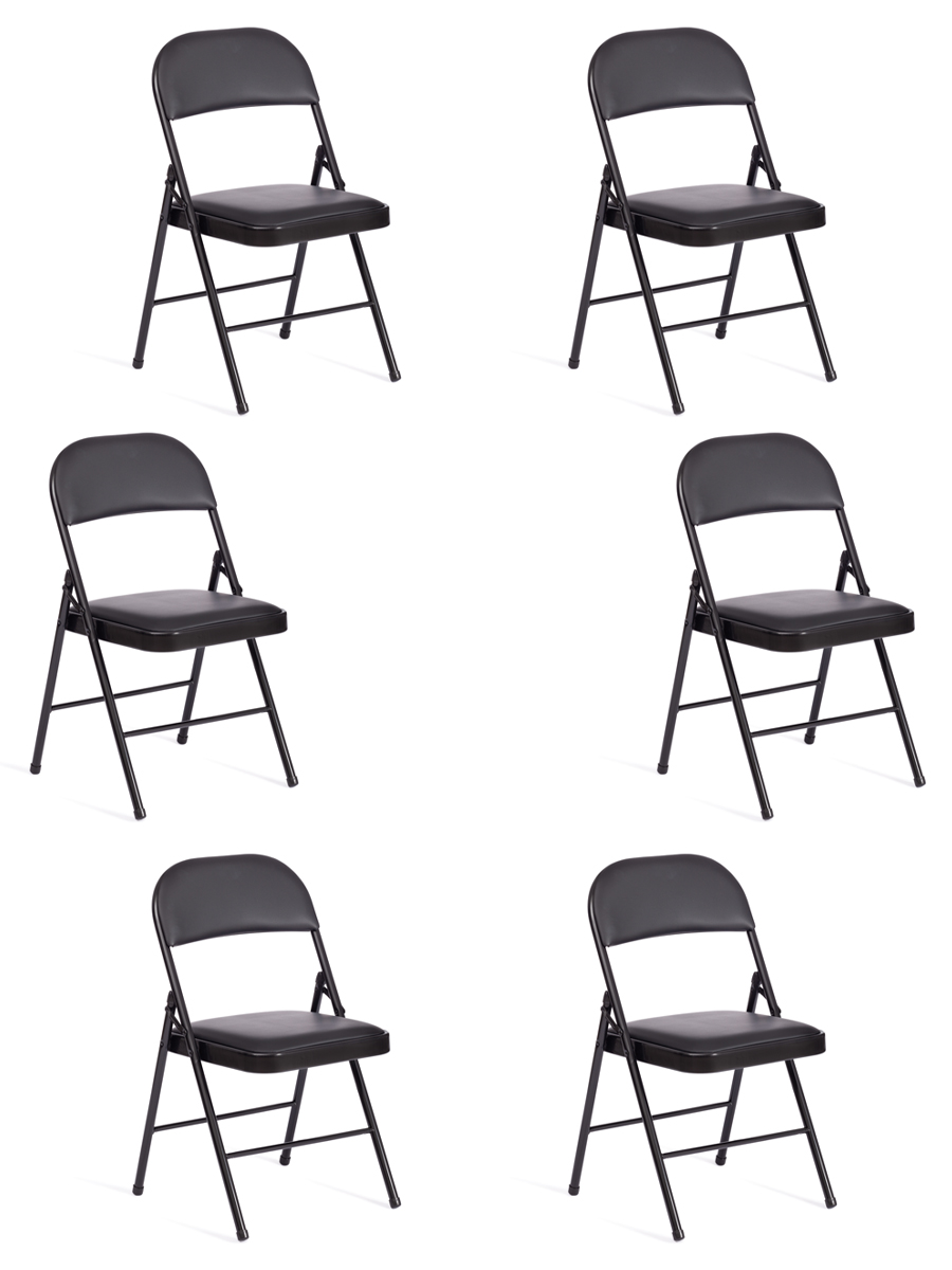 Комплект стульев TetChair FOLDER, складной, экокожа, черный, 6 шт