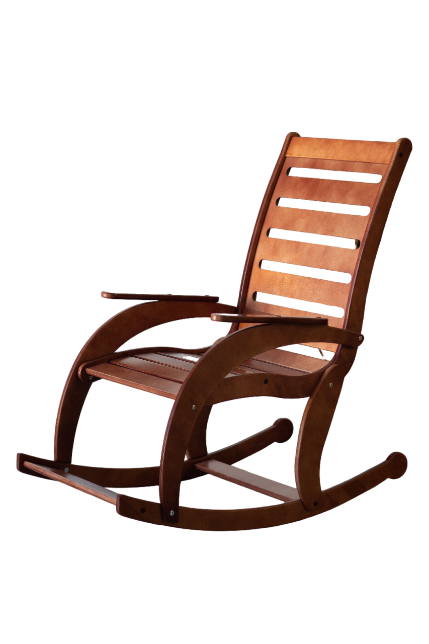 Кресло качалка Playwoods деревянное прямая спинка, Орех