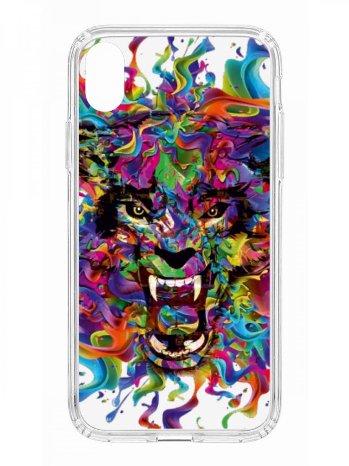 Противоударный чехол для iPhone XR Kruche Print MagSafe Colored beast прозрачный