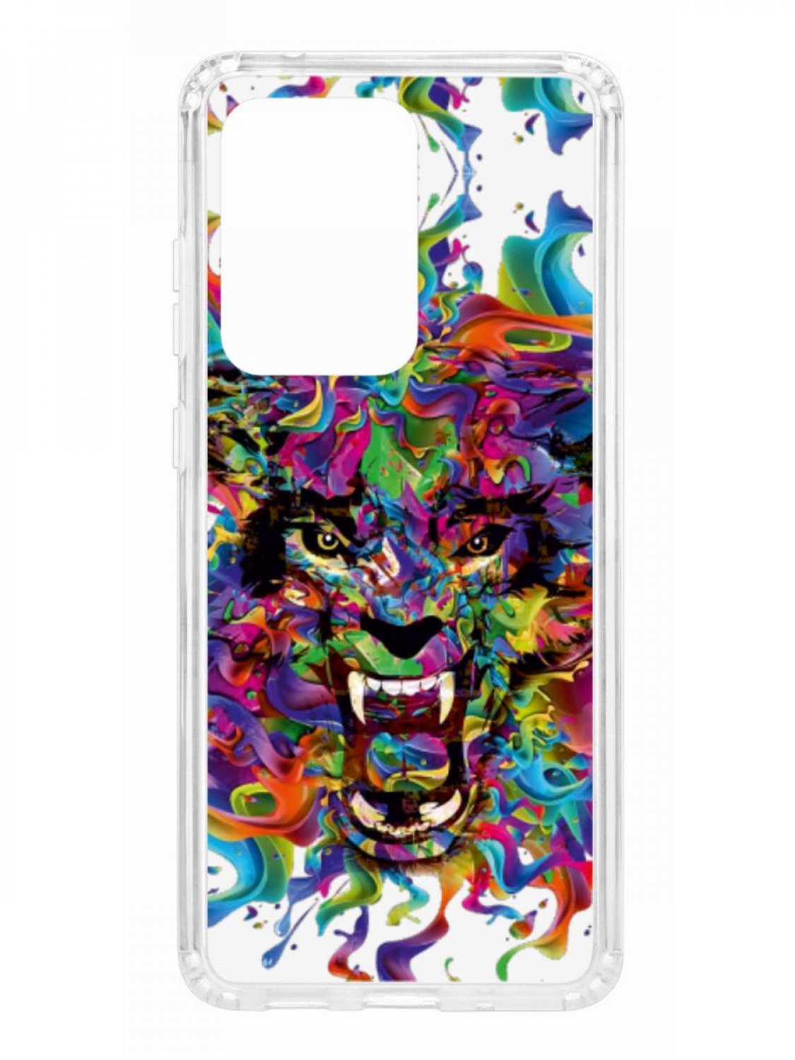 Противоударный чехол для Samsung Galaxy S20 Ultra Kruche Print Colored beast прозрачный