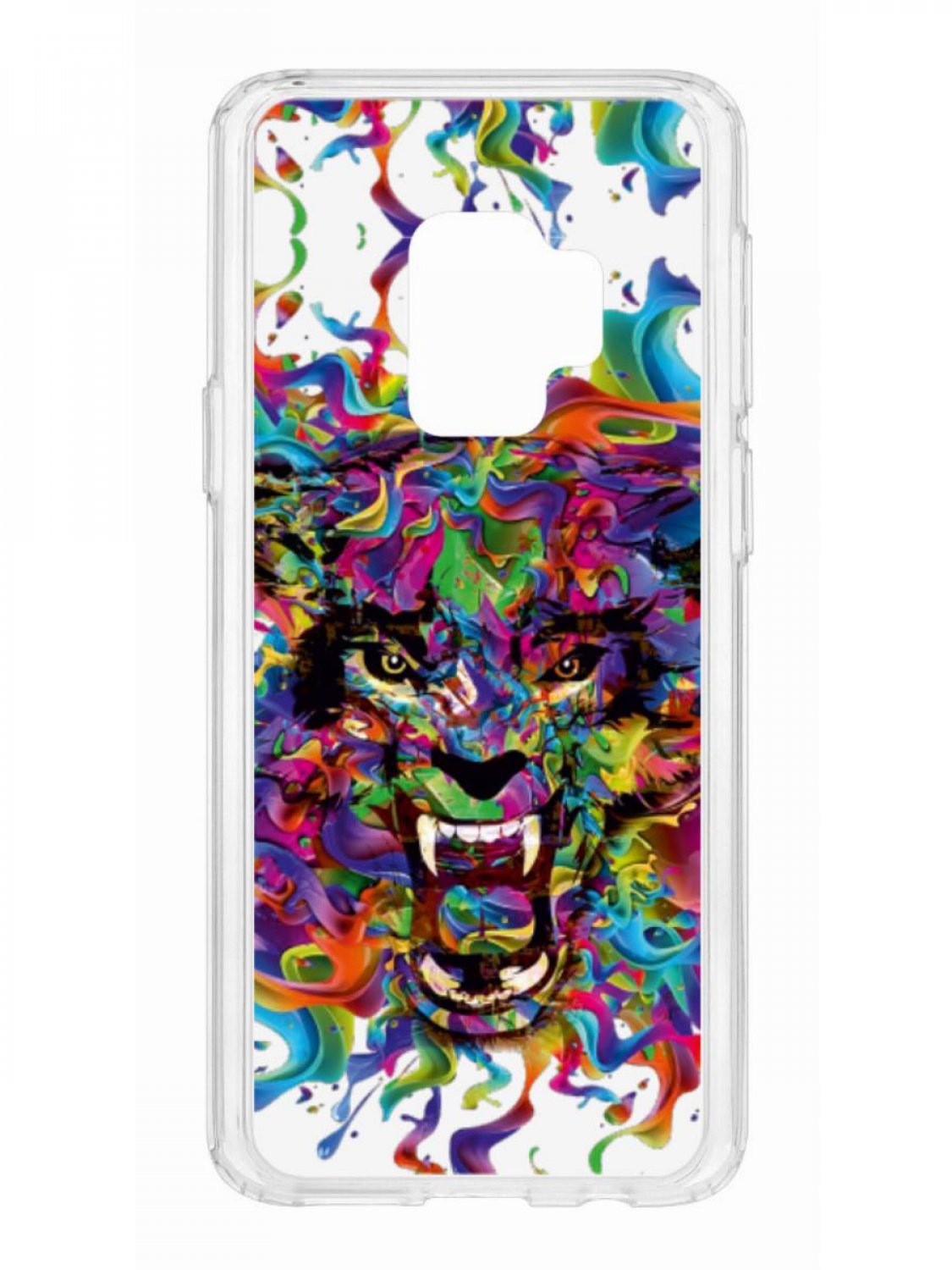 Противоударный чехол для Samsung Galaxy S9 Kruche Print Colored beast прозрачный