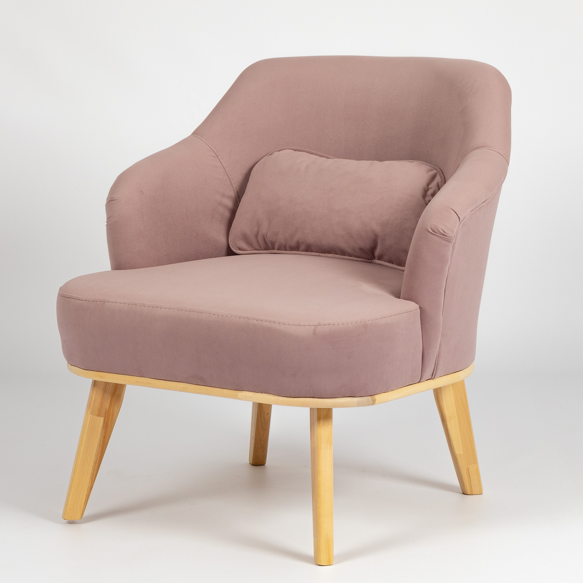 Кресло для отдыха Divan24 Комфорт-5 серо-розовый велюр низкая спинка