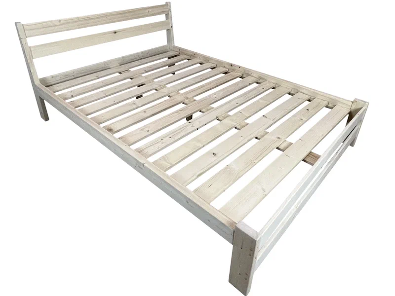 Кровать 1.5-спальная Solarius Мишка усиленная реечное основание, без шлифовки и покрытия