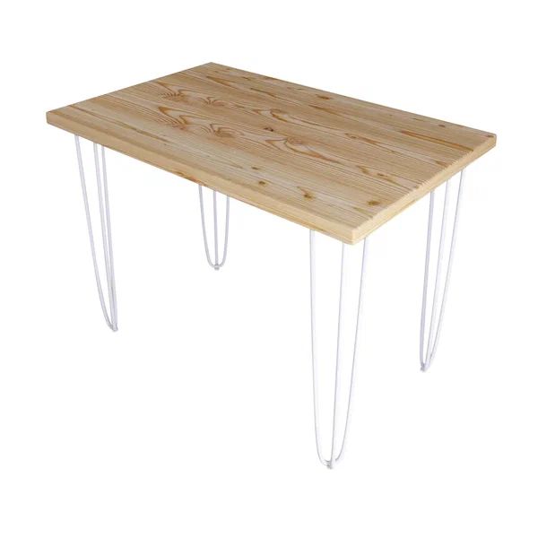 Стол кухонный Solarius Loft металл-дерево 90x60х75, без шлифовки, белые ножки-шпильки