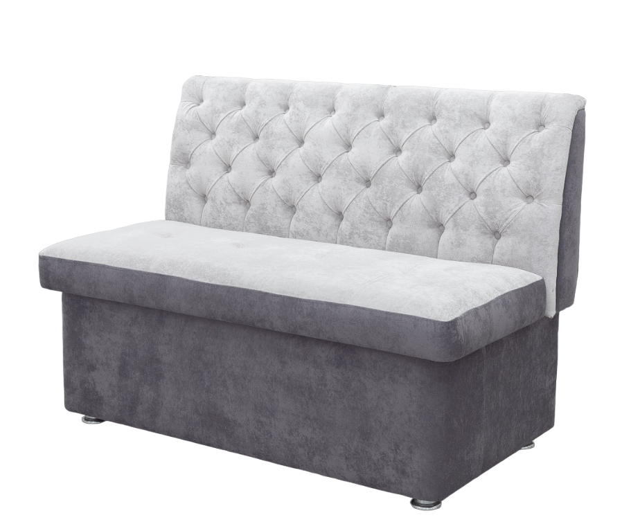 Кухонный диван ТопМебель Монро 120х65 см, обивка моющаяся, антикоготь, светло-серый/графит