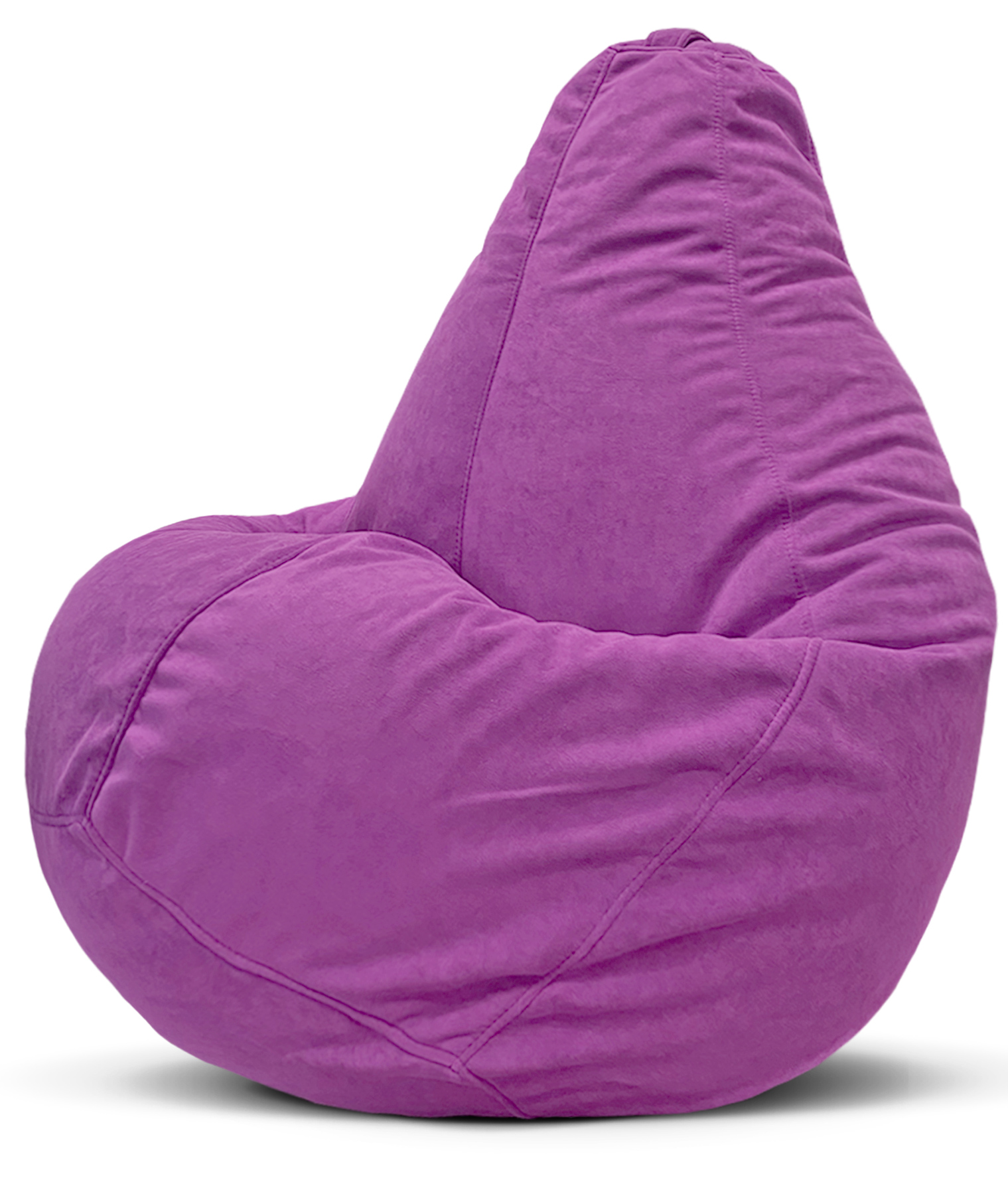 Кресло-мешок PUFLOVE пуфик груша, размер XXXL, фиолетовый велюр