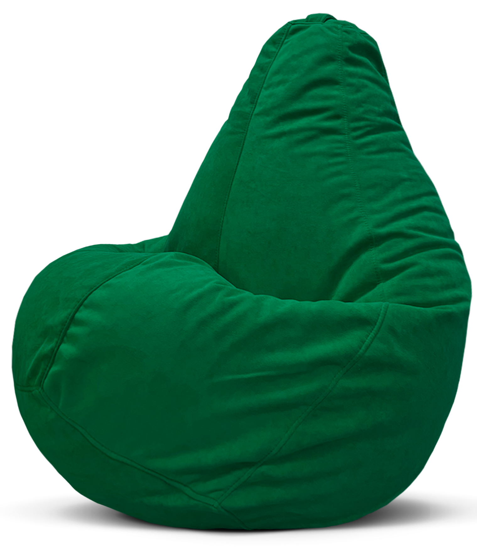Кресло-мешок PUFLOVE пуфик груша, размер XXXL, зеленый велюр