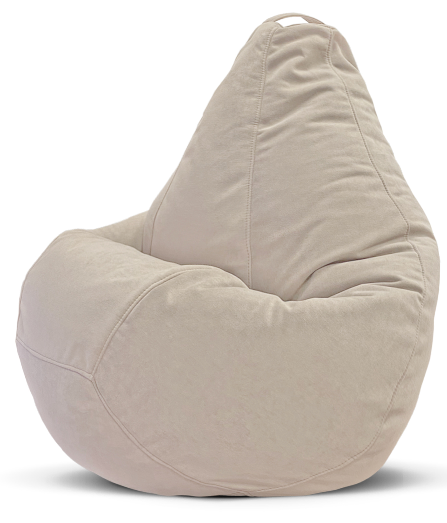 Кресло-мешок PUFLOVE пуфик груша, размер XXL, светло-бежевый велюр