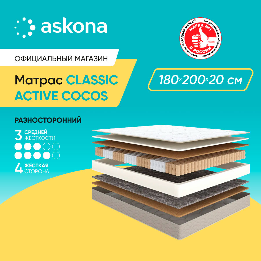 Матрас Askona Classic Active Cocos 180х200