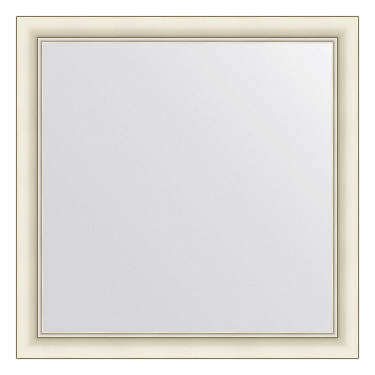 Зеркало в раме 74x74см Evoform BY 7621 белый с серебром
