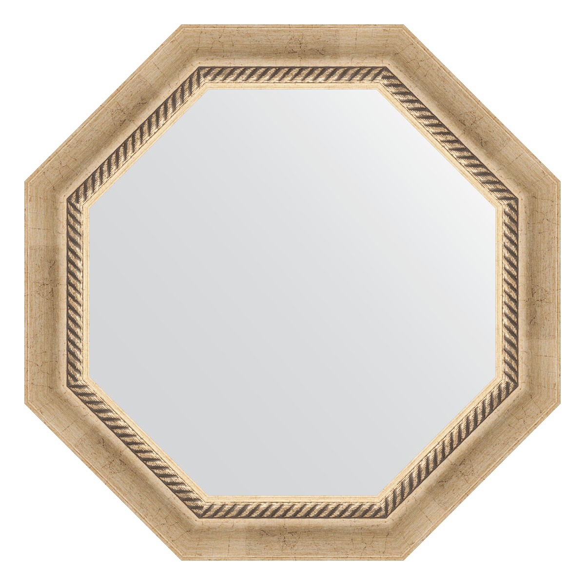 Зеркало в раме 58x58см Evoform BY 7314 состаренное серебро с плетением