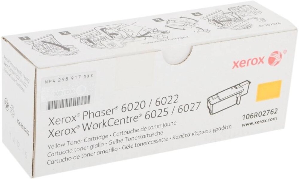 Тонер Xerox 106R02762, желтый оригинальный