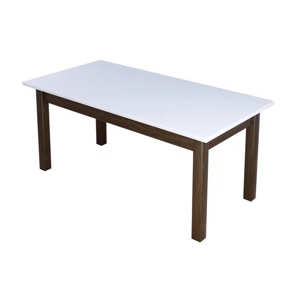 журнальный стол Solarius Классика 110х60х44, белый с ножками цвета темного дуба