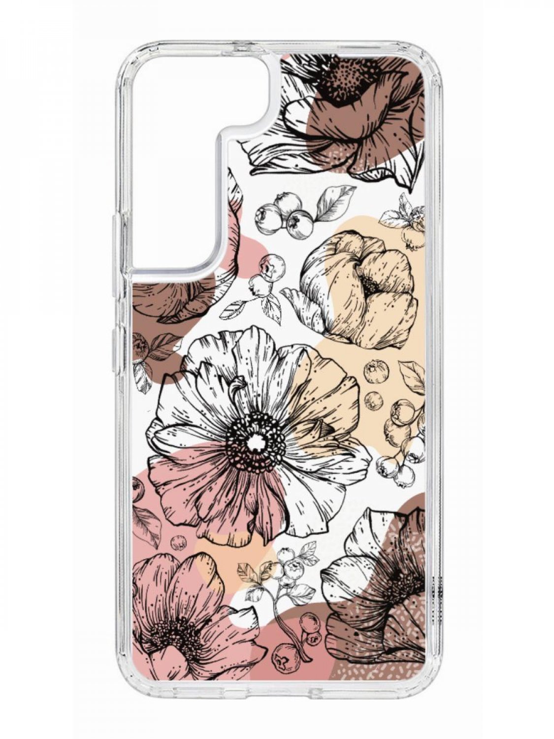 Противоударный чехол для Samsung Galaxy S22 Kruche Print Ягоды и Цветы с рисунком