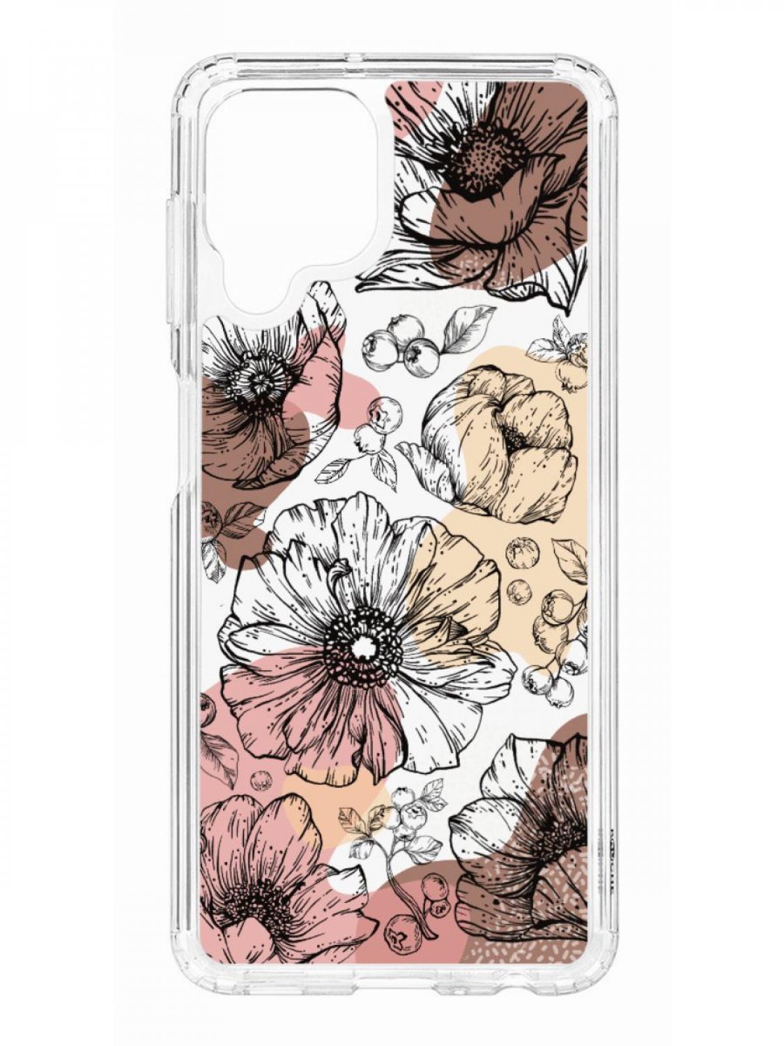 Противоударный чехол для Samsung Galaxy A22 Kruche Print Ягоды и Цветы с рисунком