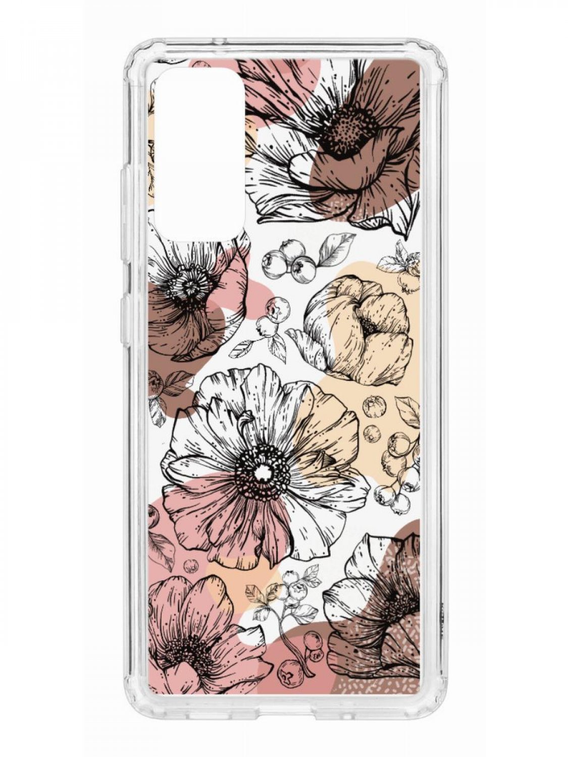 Противоударный чехол для Samsung Galaxy S20 FE Kruche Print Ягоды и Цветы с рисунком