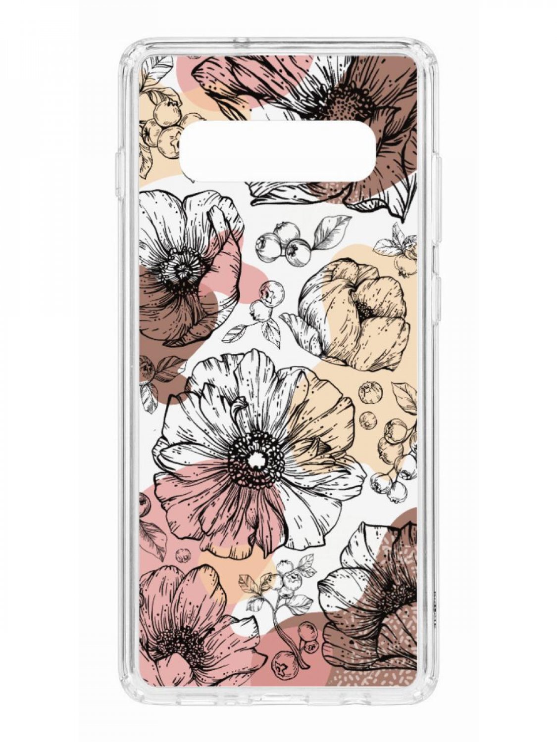 Противоударный чехол для Samsung Galaxy S10+ Kruche Print Ягоды и Цветы с рисунком