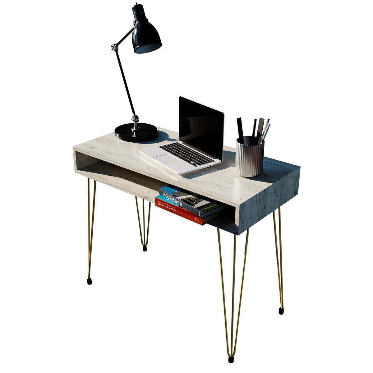 Стол письменный компьютерный в стиле лофт WOODSTEEL, PSLg900/450/750