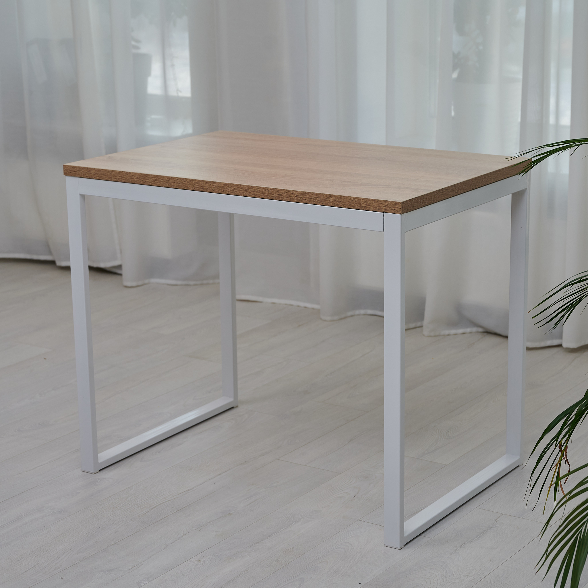 Кухонный стол Мебельная фабрика Юдиных Лофт 90х60 дуб сонома белые ножки