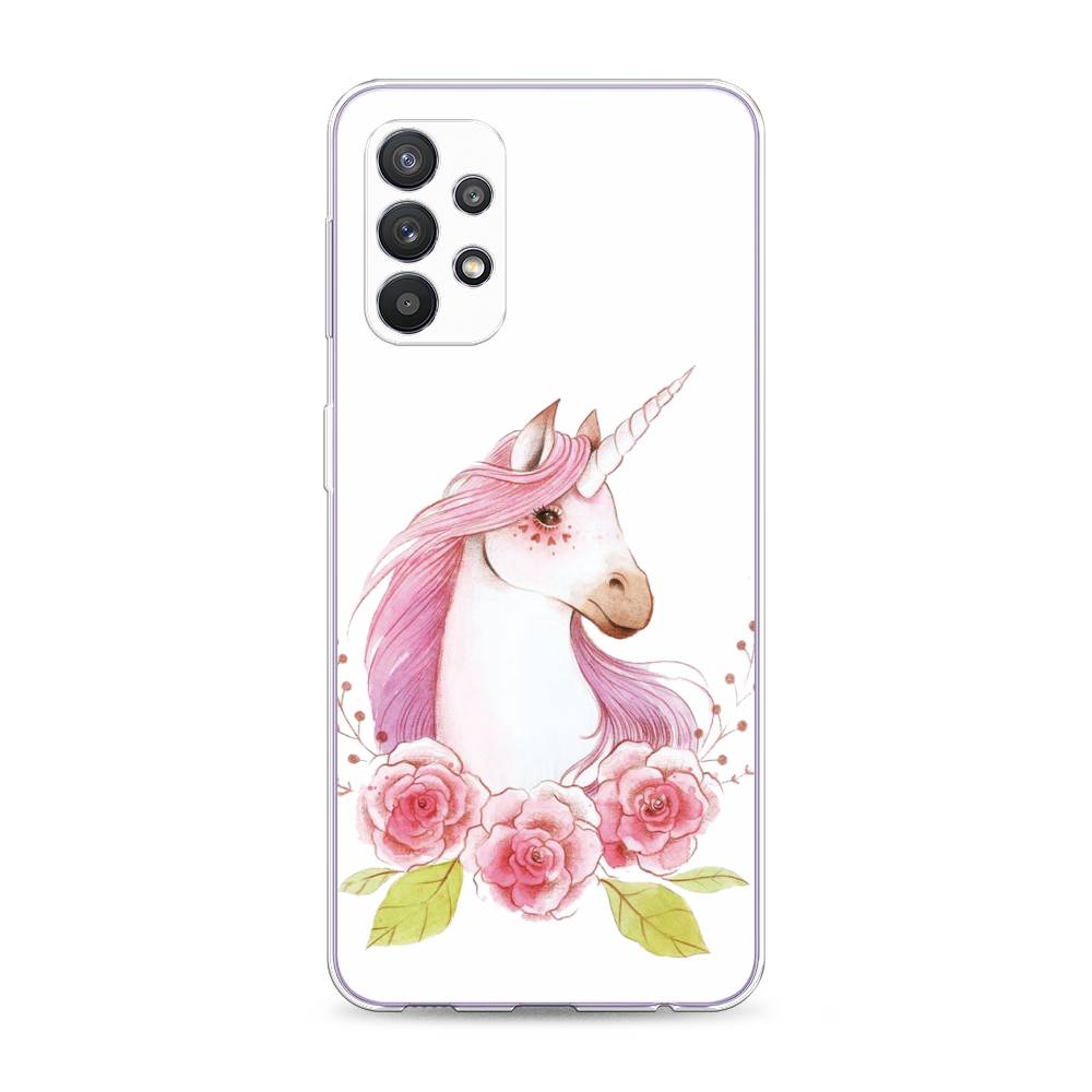 Чехол на Samsung Galaxy A32 "Единорог цветы"