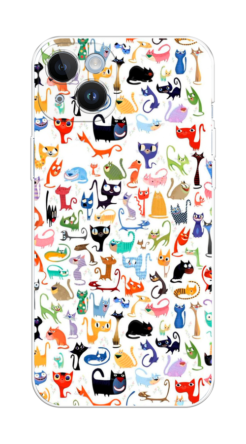 Чехол на Apple iPhone 14 Plus "Цветные коты"