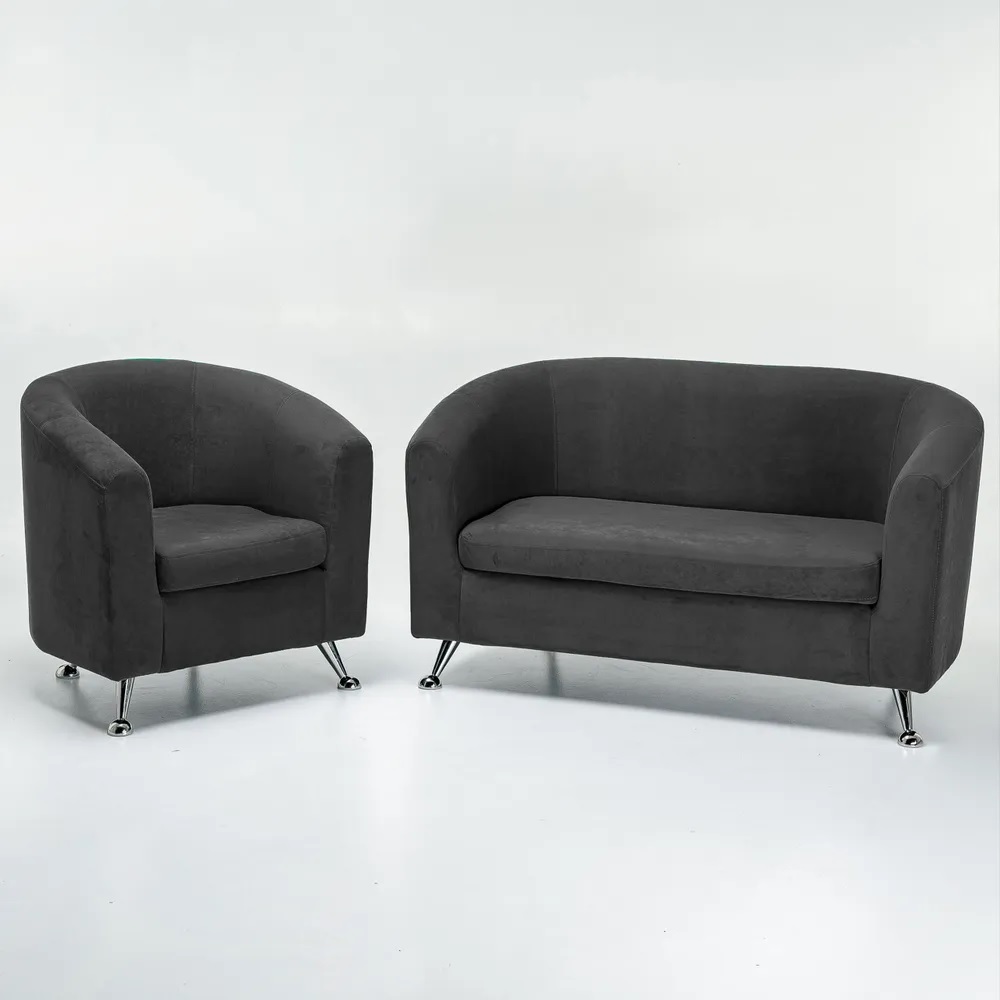 Комплект мягкой мебели BRENDOSS Брамс диван и кресло, графит