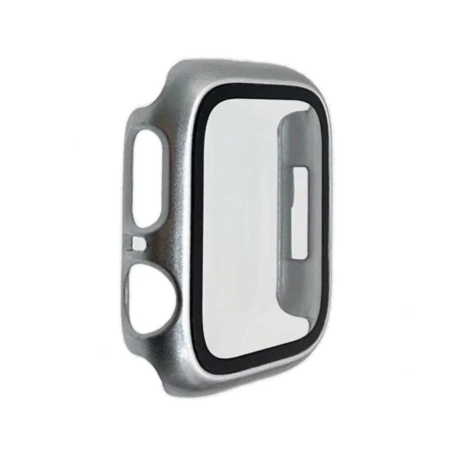 Чехол и защитное стекло Qvatra для Apple Watch Series 4/5/6/SE 44 мм серебристый