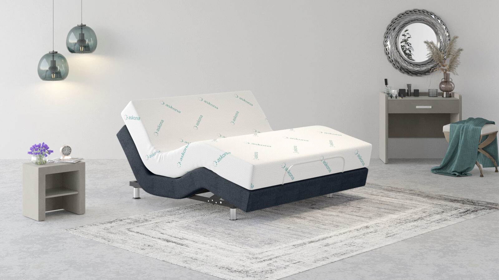 Кровать с трансформируемым основанием Askona Ergomotion 450 Dark Grey 160x200