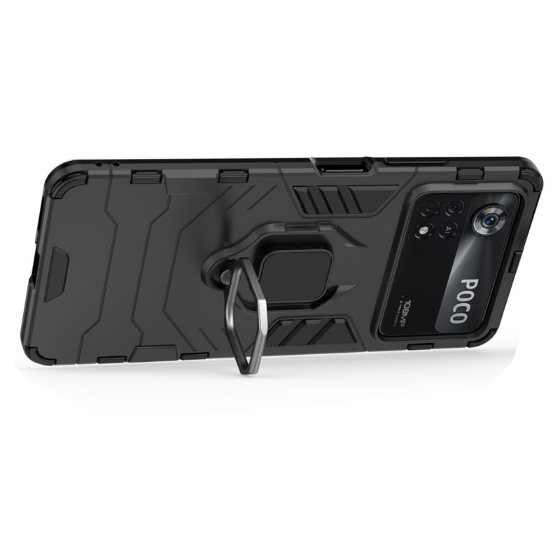 Чехол с кольцом Panther Case для Xiaomi Poco X4 Pro 5G черный