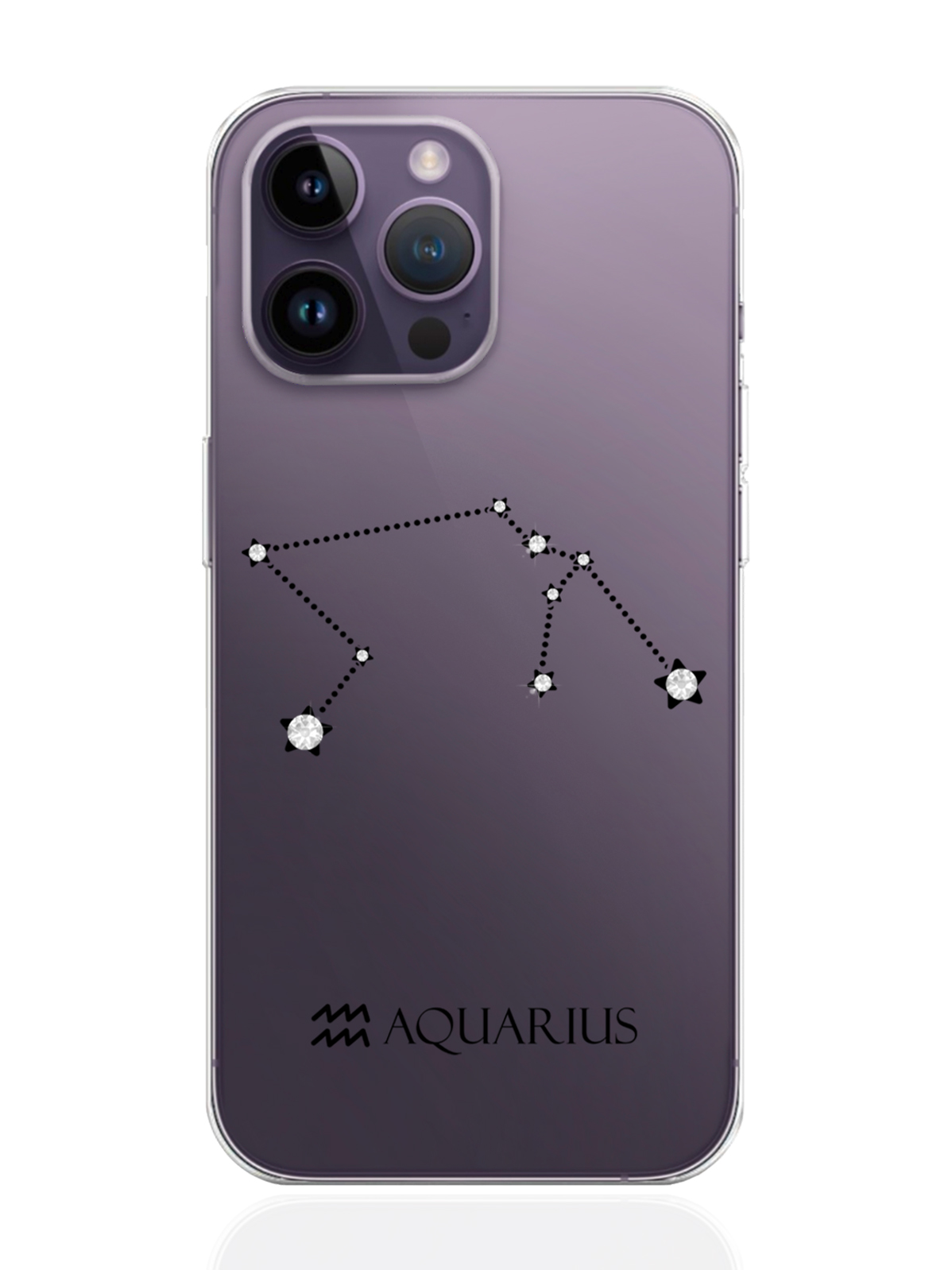 Чехол MustHaveCase для iPhone 14 Pro Max с инкрустацией кристаллами Lux Водолей Aquarius